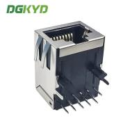 China DGKYD Gigabit RJ45 Modular Jack Single Port PCB Connector 8P10C Shielded Through Hole for sale