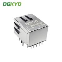 China DGKYD111B491DB1A1DP 1000 Base-T PoE RJ45 Connector with Magnetics 8P8C DIP Side Entry -40 to 85C for sale