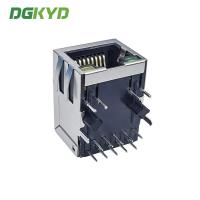 China DGKYD111B491DB1A1DP 1000 Base-T PoE RJ45 Connector with Magnetics 8P8C DIP Side Entry -40 to 85C for sale