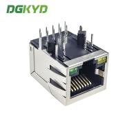 China DGKYD111B491DB1A1DP 1000 Base-T PoE RJ45 Connector with Magnetics 8P8C DIP Side Entry -40 to 85C for sale