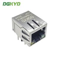 China DGKYD111B491DB1A1DP 1000 Base-T PoE RJ45 Connector with Magnetics 8P8C DIP Side Entry -40 to 85C for sale
