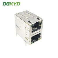 China DGKYD Stacked Multi-Port RJ45 Modular Jack 2x1 100M Ethernet Filter 7Pin for sale