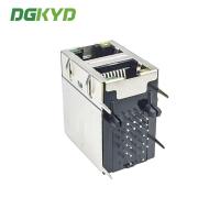 China DGKYD Stacked Multi-Port RJ45 Modular Jack 2x1 100M Ethernet Filter 7Pin for sale