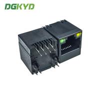 China KRJ-5224GYWKNL 180 Degree RJ45 Connector with LED Indicators 15.1mm Length -40℃ to +85℃ Operating Temperature for sale