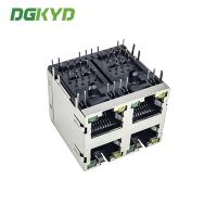China DGKYD59212288DB1A1DY1B022 Stacked 2X2 Multi-Port RJ45 Network Socket With Light Strip Shielding Data Communicationce for sale