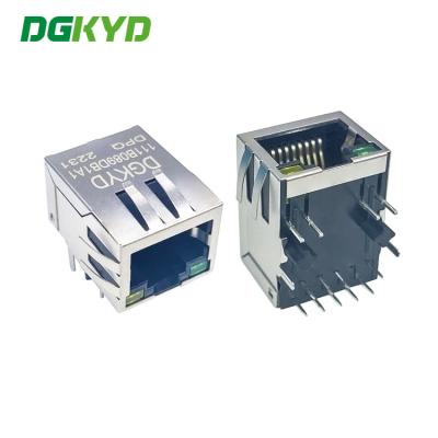 China DGKYD111B089DB1A1DPQ RJ45 Network Interface Connector TAB-DOWN 1X1 10/100BASE POE Without 8 Pins for sale