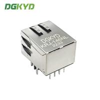 China KRJ-146NL Single Port RJ45 Integrated Magnetics Jack with Yellow/Green LED - 8 Position 10/100 BASE-T Connector for sale