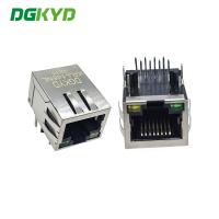 China KRJ-146NL Single Port RJ45 Integrated Magnetics Jack with Yellow/Green LED - 8 Position 10/100 BASE-T Connector for sale