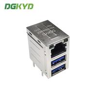 China DGKYDRU231188AB2WDB1080 RJ45 Dual USB3.0 Ports Modular Jack with 8 Terminals and -40℃ to 85℃ Operating Range for sale