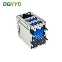 China DGKYDRU231188AB2WDB1080 RJ45 Dual USB3.0 Ports Modular Jack with 8 Terminals and -40℃ to 85℃ Operating Range for sale