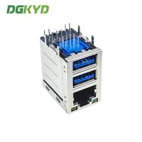 China DGKYDRU231188AB2WDB1080 RJ45 Dual USB3.0 Ports Modular Jack with 8 Terminals and -40℃ to 85℃ Operating Range for sale
