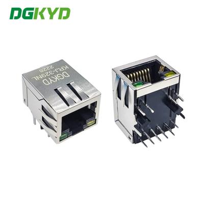 China KRJ-329NL Industrial RJ45 Connector - 1000BASE-T Single Port CAT6 Ethernet Jack with LED Indicators for sale