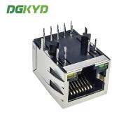 China KRJ-329NL Industrial RJ45 Connector - 1000BASE-T Single Port CAT6 Ethernet Jack with LED Indicators for sale