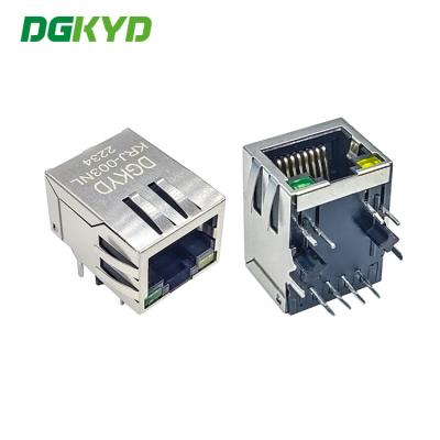 China RJ45 Network Connector with Integrated Magnetics Transformer 100BASE-T G/Y 350µH Choke -40°C to +85°C for sale