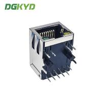 China Metal Shield Right Angle 1000 Base-T RJ45 Modular Jack with Magnetic Transformer - 21.05mm Length, -40°C to +85°C Operating Range for sale