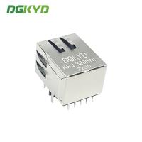 China Metal Shield Right Angle 1000 Base-T RJ45 Modular Jack with Magnetic Transformer - 21.05mm Length, -40°C to +85°C Operating Range for sale