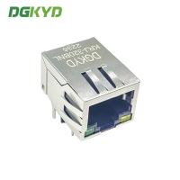 China Metal Shield Right Angle 1000 Base-T RJ45 Modular Jack with Magnetic Transformer - 21.05mm Length, -40°C to +85°C Operating Range for sale