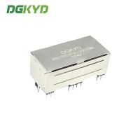China KRJ-56S8P8C1X2YGNL 2 Port RJ45 Ethernet Jack 1000BASE-TX Shielded Through Hole for sale