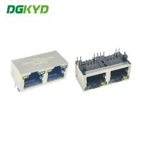 China KRJ-56S8P8C1X2YGNL 2 Port RJ45 Ethernet Jack 1000BASE-TX Shielded Through Hole for sale