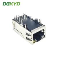China DGKYD RJ45 Network Connector Single Port POE+ Filter 6U Gold Plating Shielded PBT 12PIN for sale