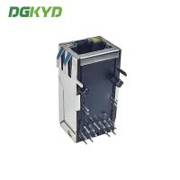 China DGKYD RJ45 Network Connector Single Port POE+ Filter 6U Gold Plating Shielded PBT 12PIN for sale