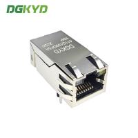 China DGKYD RJ45 Network Connector Single Port POE+ Filter 6U Gold Plating Shielded PBT 12PIN for sale