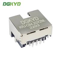 China KRJ-CB4.2GYZN Metal Shielded Dip Low Profile RJ45 Jack SMT 11mm Height 2500 Cycle Durability for sale