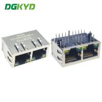 China DGKYD112B096DB2A1D3 Dual Port RJ45 Connector With Light Shield 8P8C for sale