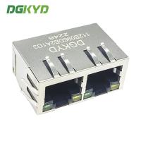 China DGKYD112B096DB2A1D3 Dual Port RJ45 Connector With Light Shield 8P8C for sale