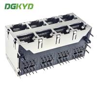 China DGKYD59212488HWA1DY1A Shielded 2x4 Multi-Port RJ45 Connector Without LED - 100 Ohm Impedance, -40℃ to 85℃ Operating Range for sale