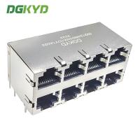 China DGKYD59212488HWA1DY1A Shielded 2x4 Multi-Port RJ45 Connector Without LED - 100 Ohm Impedance, -40℃ to 85℃ Operating Range for sale