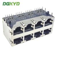 China DGKYD59212488HWA1DY1A Shielded 2x4 Multi-Port RJ45 Connector Without LED - 100 Ohm Impedance, -40℃ to 85℃ Operating Range for sale