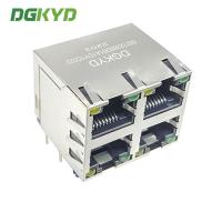 China RJ45 Multiport Socket 2x2 Shielded Modular Jack with 8P8C 1000BASE-T Ethernet for sale