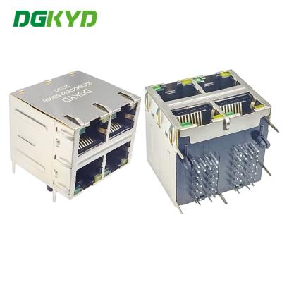 China DGKYD22Q042DB2A5D068 RJ45 Gigabit Network Connector 10-Pin With EMI Shield -40℃ to 85℃ Operating Temperature for sale