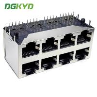China Shielded RJ45 Multiport Socket 2x4 8P8C Ethernet Connector 1000BASE-T for sale