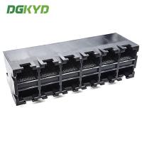 China 2x6 Multiport RJ45 Connector 8P8C All Plastic 1000BASE-T Network Jack for sale