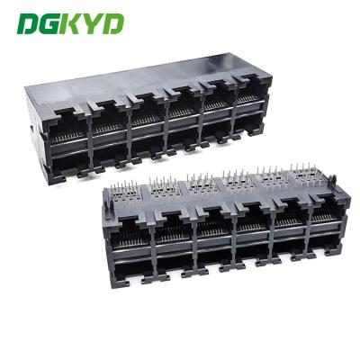 China 2x6 Multiport RJ45 Connector 8P8C All Plastic 1000BASE-T Network Jack for sale
