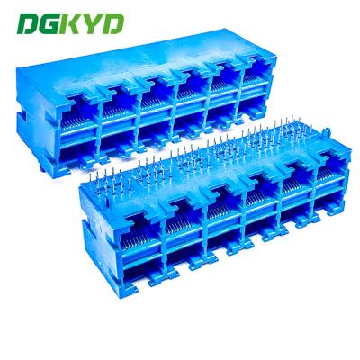 China 2x6 Multi Port RJ45 Connector 8P8C Without Filter 1000BASE-T Ethernet Jack for sale