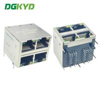 China DGKYD22Q042AB2A5D068 RJ45 Gigabit Network Connector with Light Shield 10-Pin 2x2 Port Configuration for sale