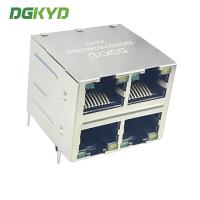 China DGKYD22Q042AB2A5D068 RJ45 Gigabit Network Connector with Light Shield 10-Pin 2x2 Port Configuration for sale
