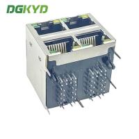 China DGKYD22Q042AB2A5D068 RJ45 Gigabit Network Connector with Light Shield 10-Pin 2x2 Port Configuration for sale