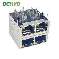 China DGKYD22Q042AB2A5D068 RJ45 Gigabit Network Connector with Light Shield 10-Pin 2x2 Port Configuration for sale
