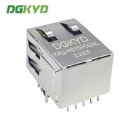 China 100Base Tap Up POE RJ45 Connector with Internal Magnetics and LED - 0.35mm Gold Contacts, 1500V Hi-pot Rating for sale