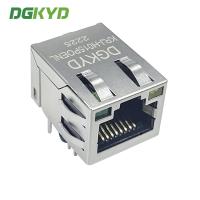 China 100Base Tap Up POE RJ45 Connector with Internal Magnetics and LED - 0.35mm Gold Contacts, 1500V Hi-pot Rating for sale