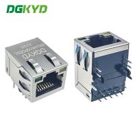 China 100Base Tap Up POE RJ45 Connector with Internal Magnetics and LED - 0.35mm Gold Contacts, 1500V Hi-pot Rating for sale