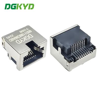 China DGKYD60S1188GWA6DY1008 60S Single Port TAB UP RJ45 Network Jack Without LED - 8 Position Right Angle PCB Mount for sale