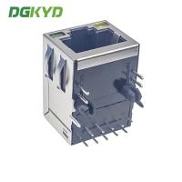 China DGKYD211Q052FD2A5D RJ45 Network Connector with Ethernet Filter - 10G BASE-T Speed, 8 Terminals for sale