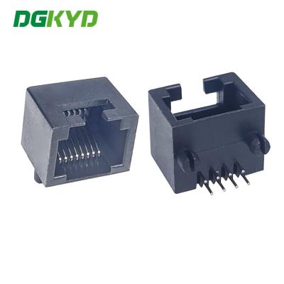 China DGKYD53241188IWA1DY1006 Single Port RJ45 Network Connector - 8 Position Black Plastic with -40℃ to +85℃ Operating Range for sale