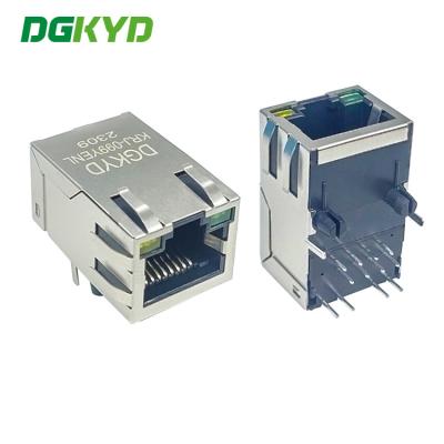 China KRJ-099YENL Network Interface Computer RJ45 Connector With Baiyum Board Light Strip for sale