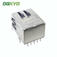 China DGKYD Gigabit Integrated Filter RJ45 Connector 10PIN PBT Black Shielded Through Hole for sale